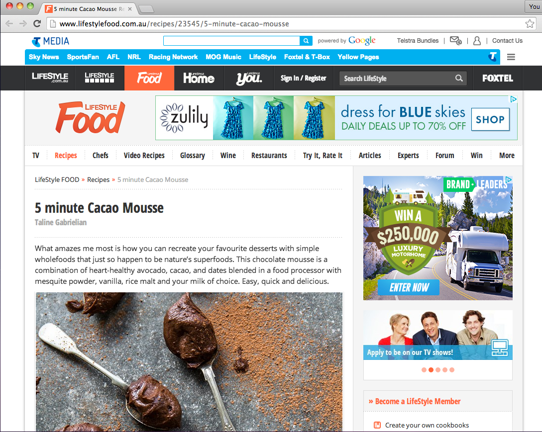 Foxtel's Lifestyle Food Feature – Taline Gabriel